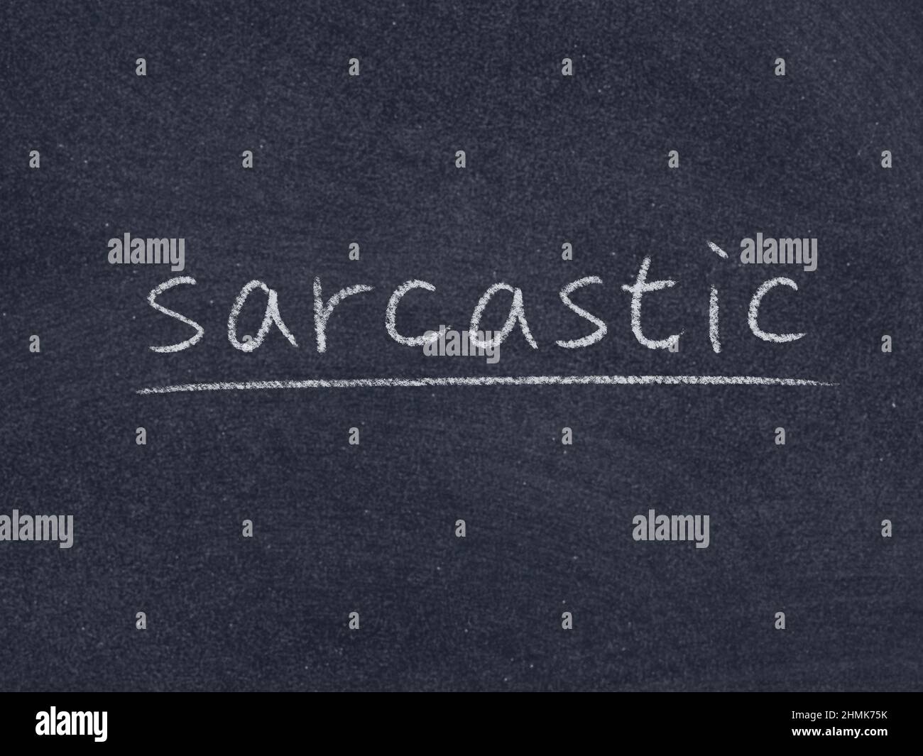 sarcastic concept word on blackboard background Stock Photo - Alamy