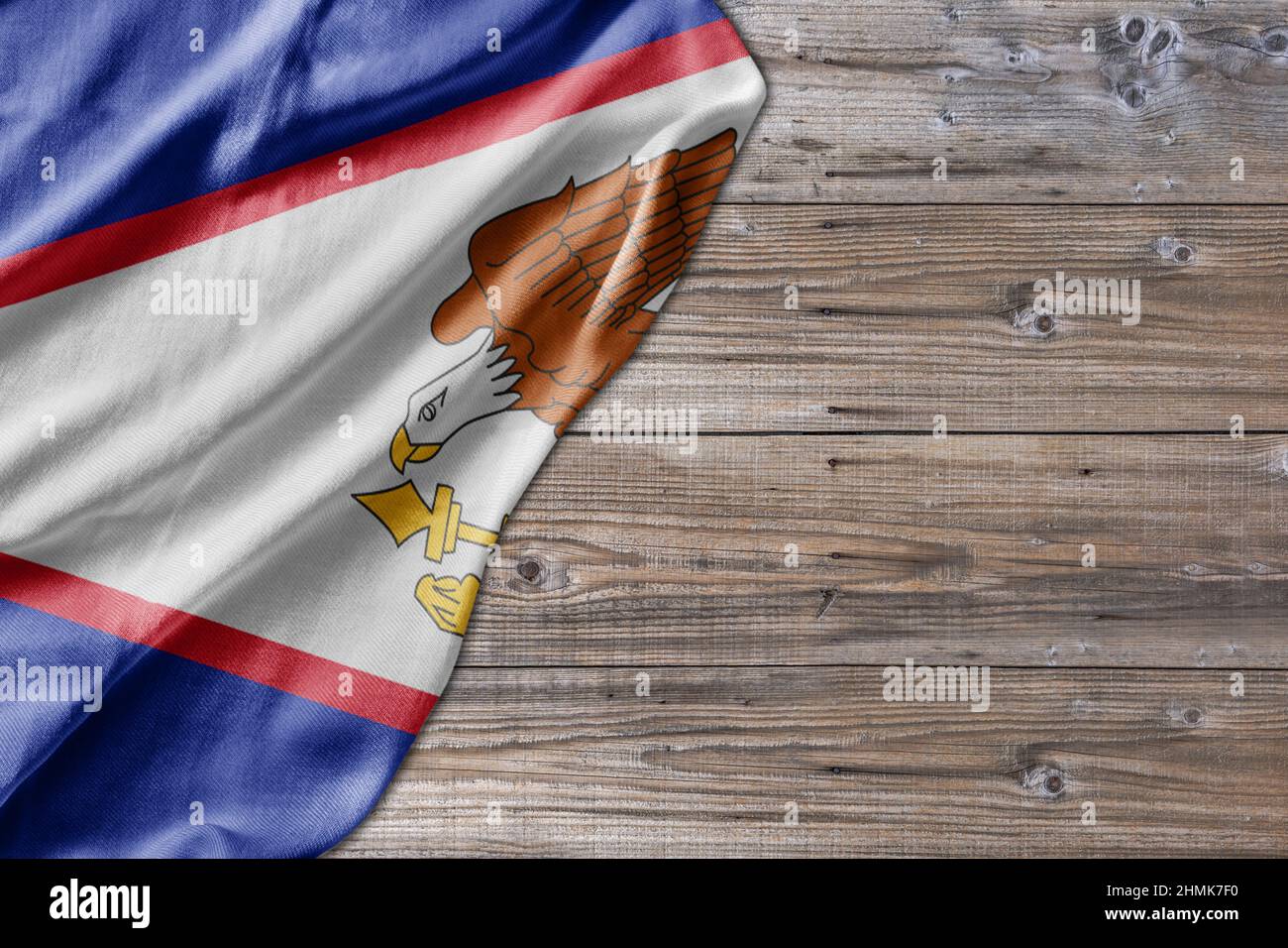 United States country state American Samoa on old wooden pattern table ...