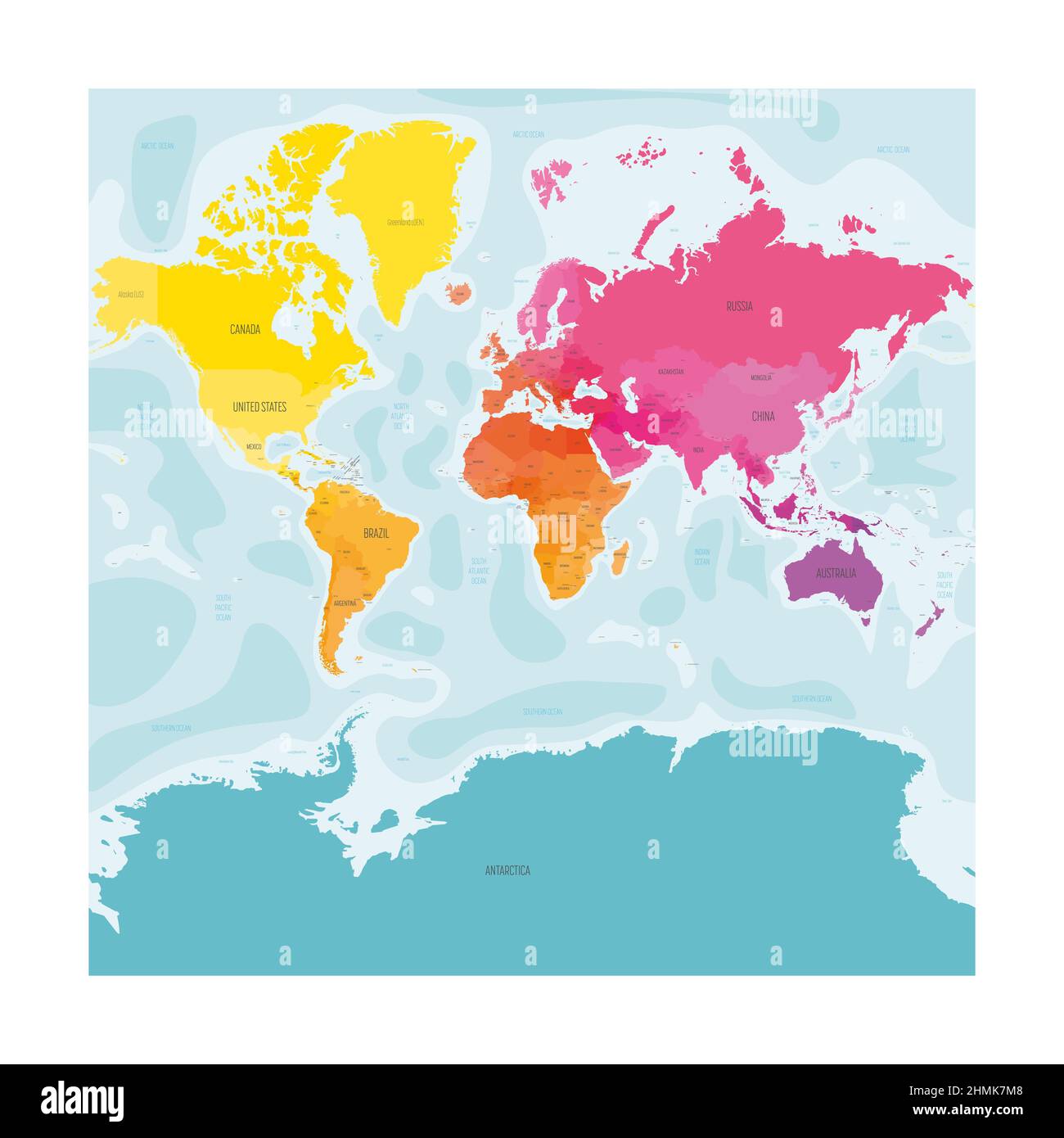 Colorful political map of World Stock Vector Image & Art - Alamy