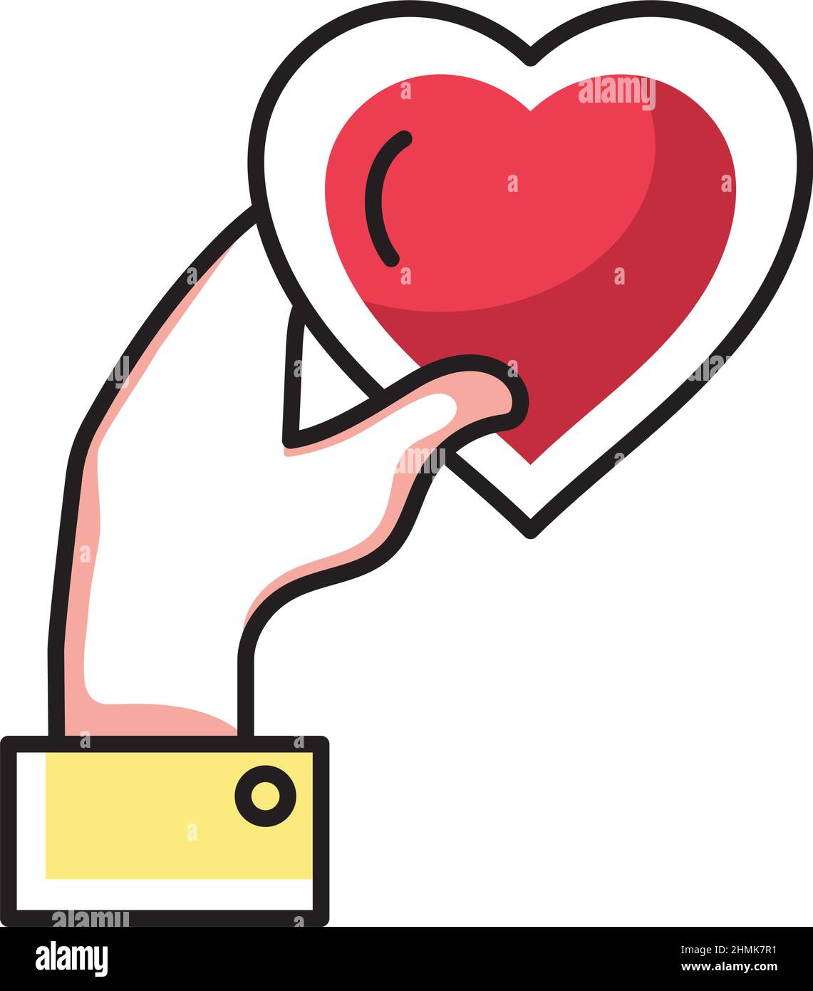 hand giving heart Stock Vector Image & Art - Alamy