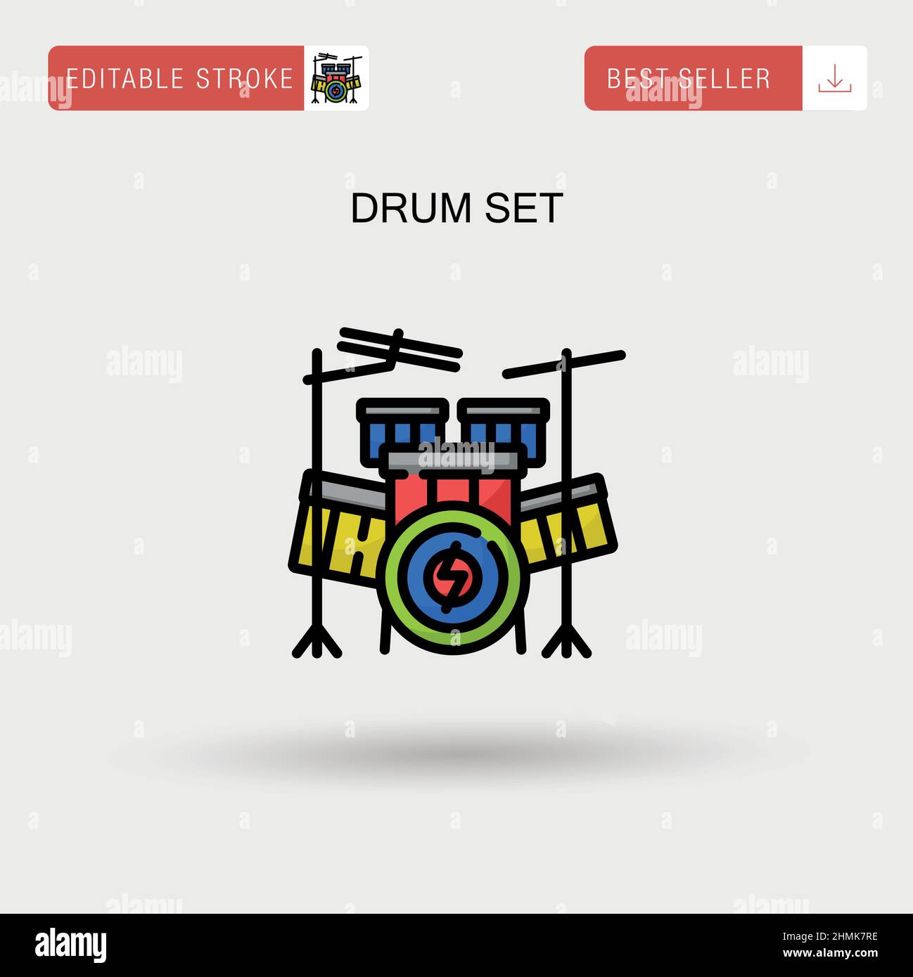 Drum set Simple vector icon Stock Vector Image & Art - Alamy