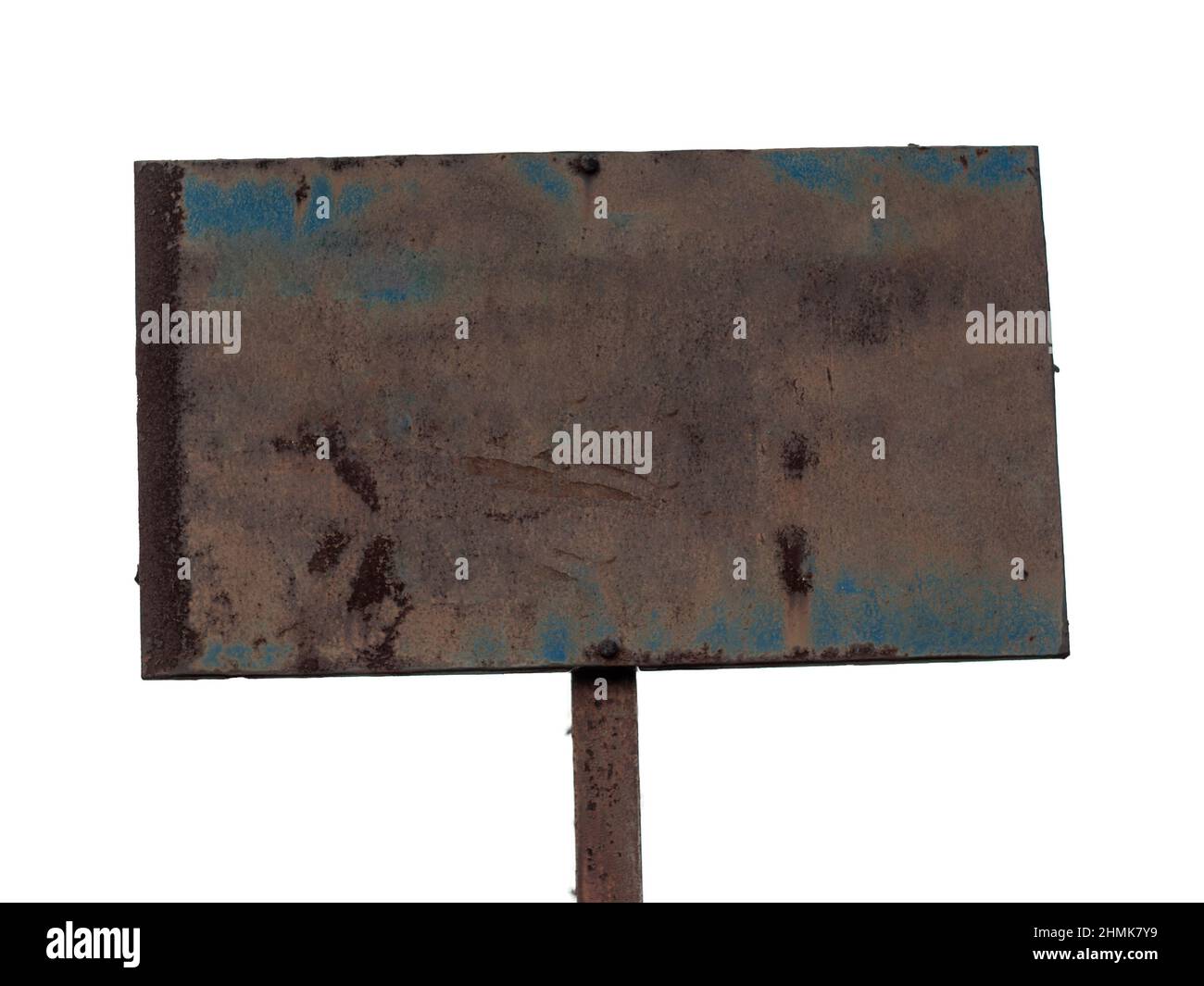 Blank rusty metal sign isolated with copy space for text , old vintage ...