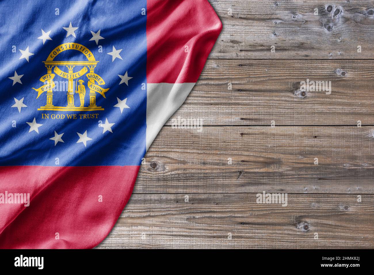 United States country state Georgia on old wooden pattern table board ...