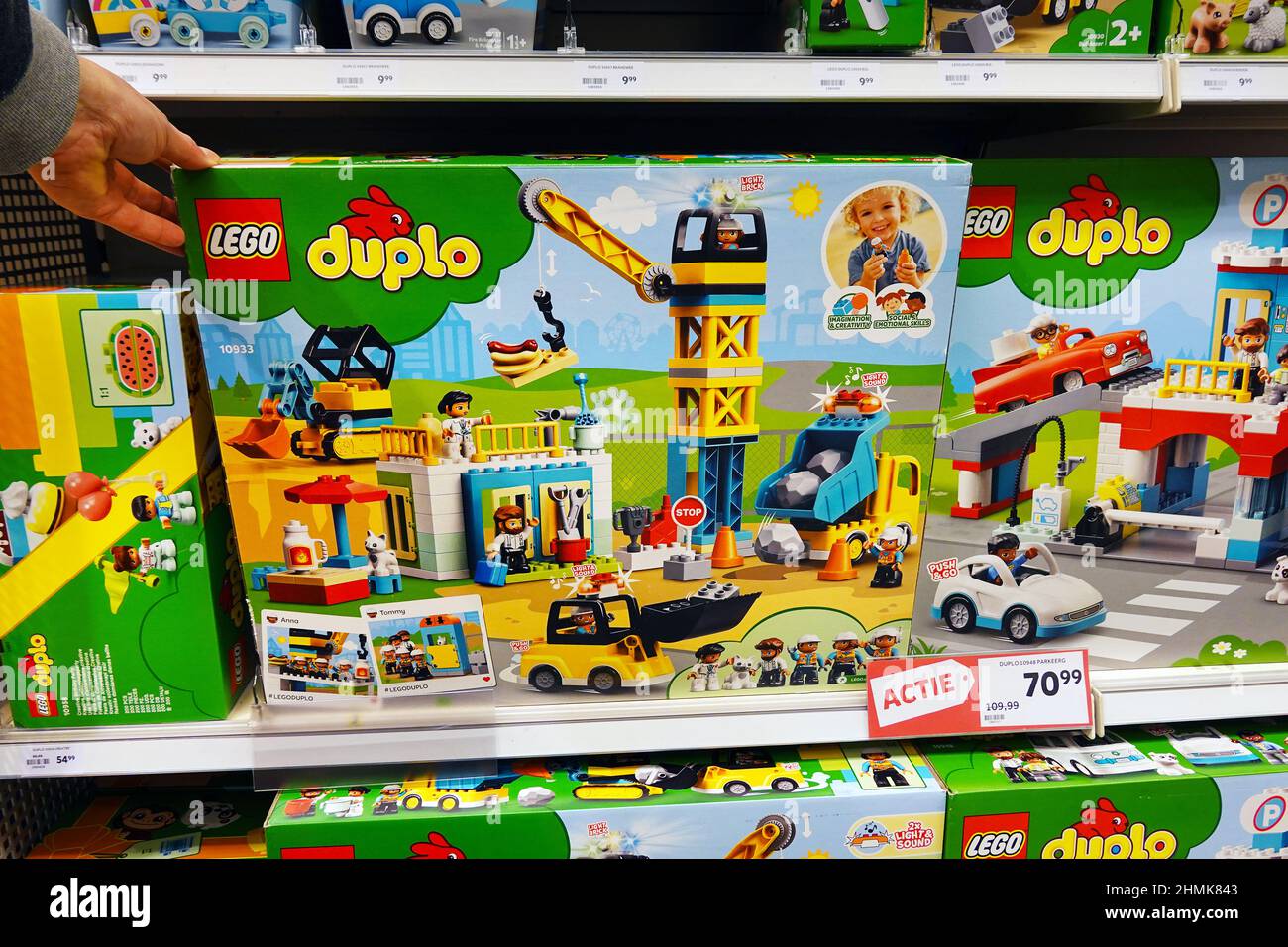 Lego duplo boxes in a toyshop Stock Photo - Alamy