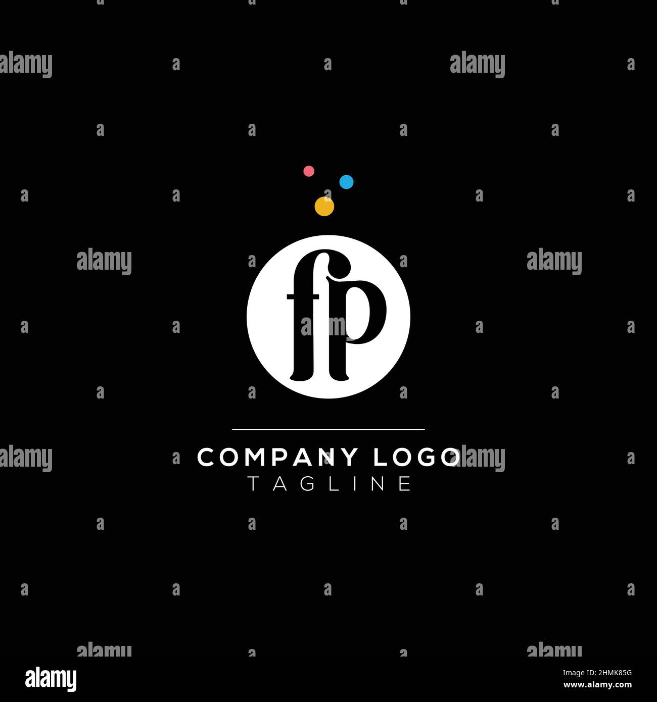 FP Initial Letter Design Vector with bubble Dots. Vector Lettering ...