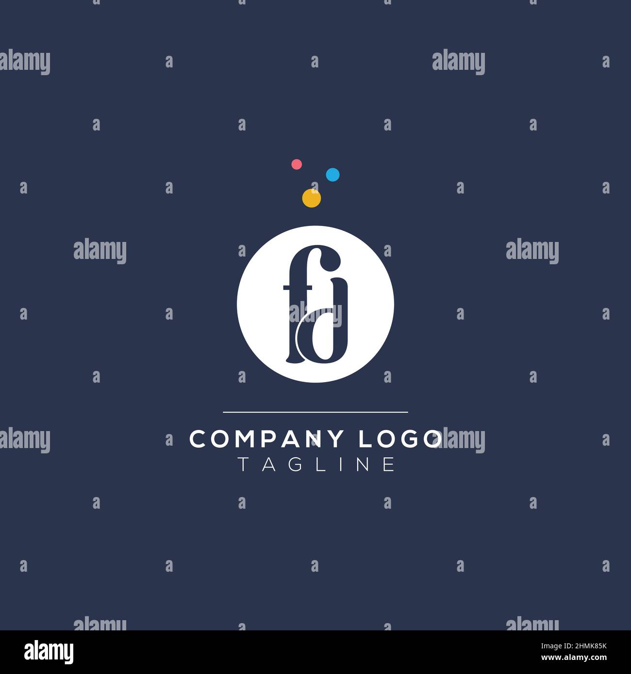 FD Initial Letter Design Vector with bubble Dots. Vector Lettering ...