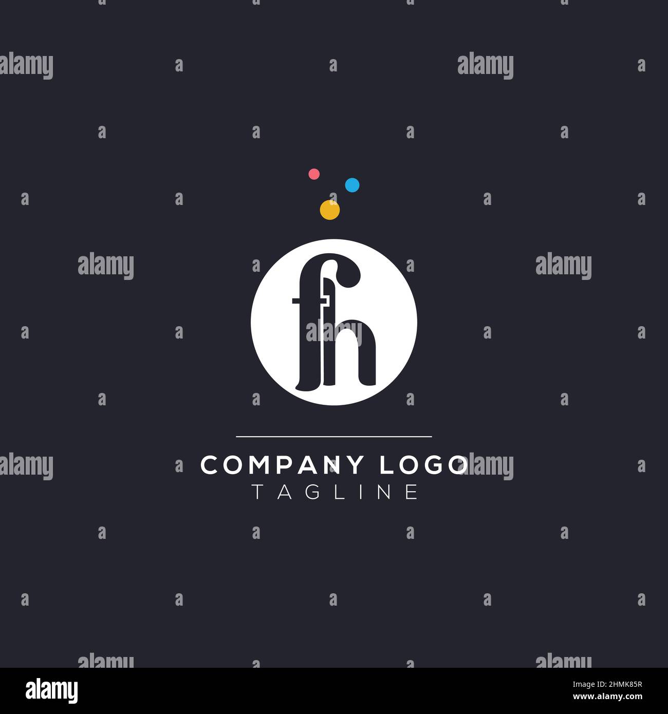FH Initial Letter Design Vector with bubble Dots. Vector Lettering ...