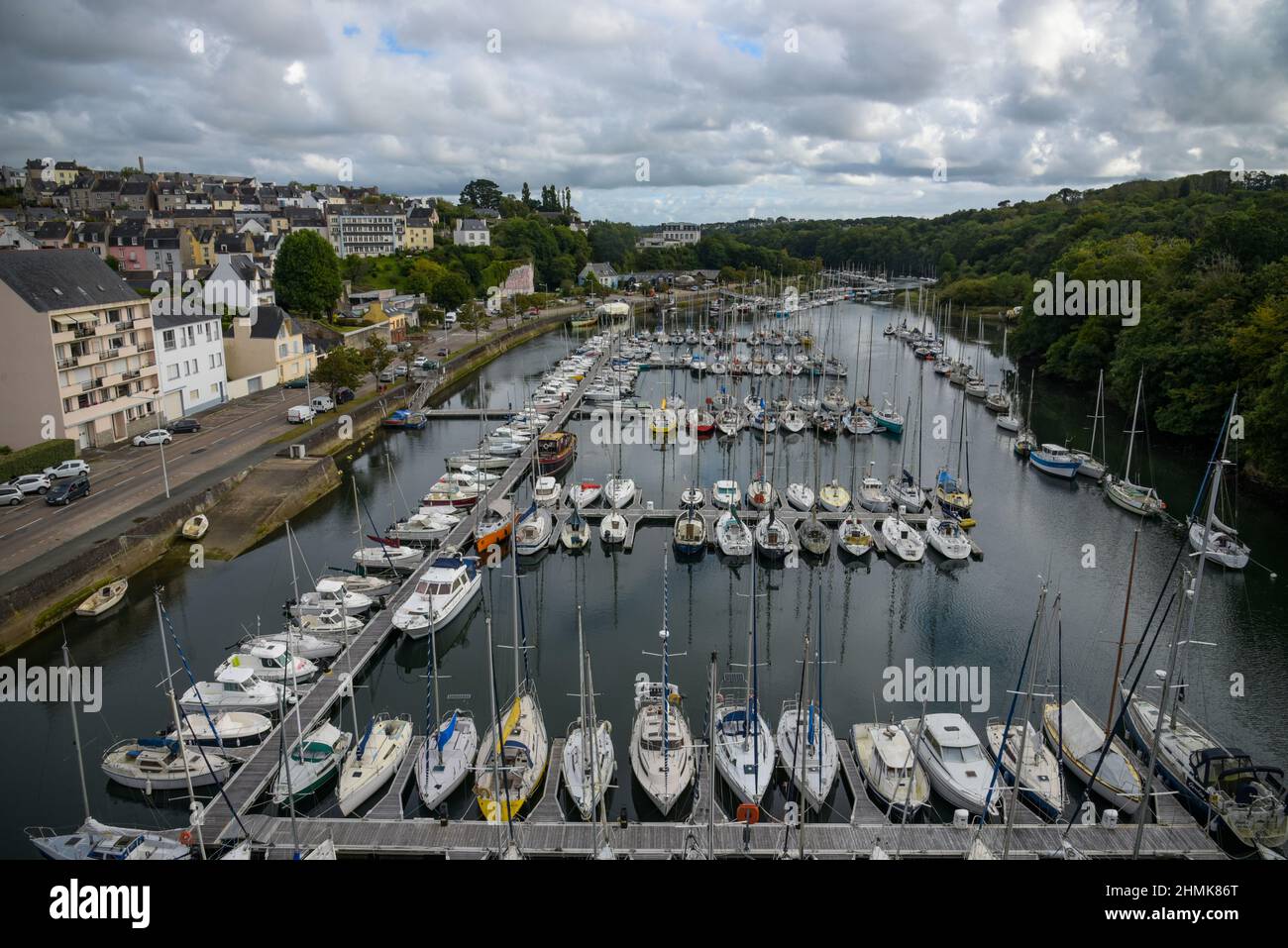 view on the harbor of Douarnenez in Finistere in Brittany Stock Photo ...