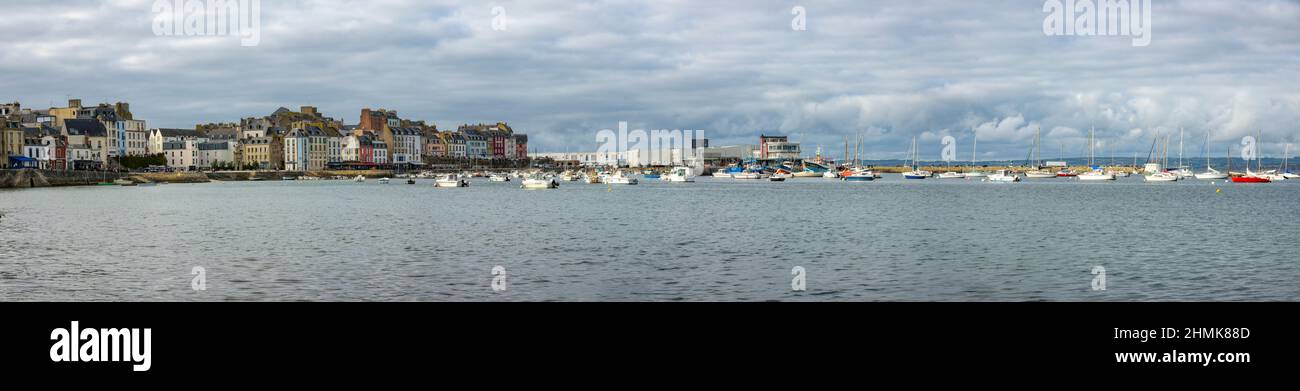 view on the harbor of Douarnenez in Finistere in Brittany Stock Photo ...