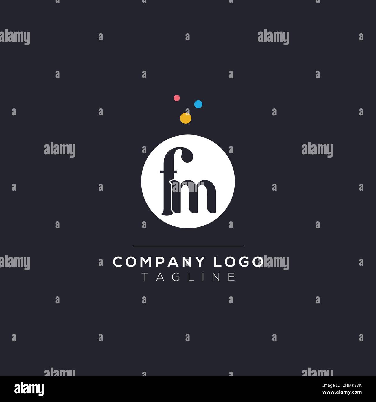 FM Initial Letter Design Vector with bubble Dots. Vector Lettering ...