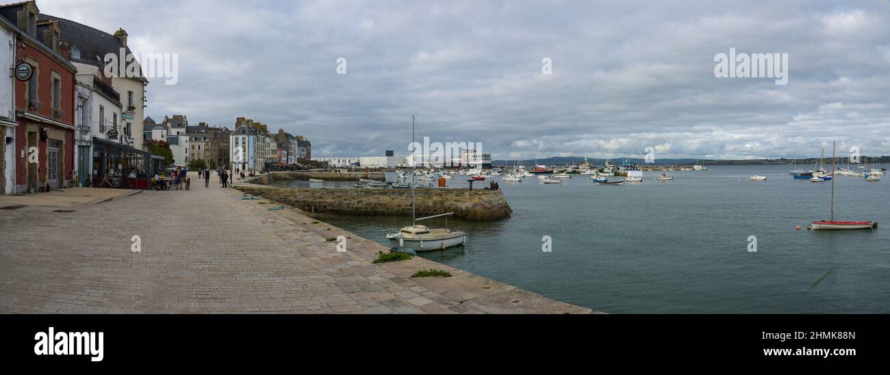 view on the harbor of Douarnenez in Finistere in Brittany Stock Photo ...