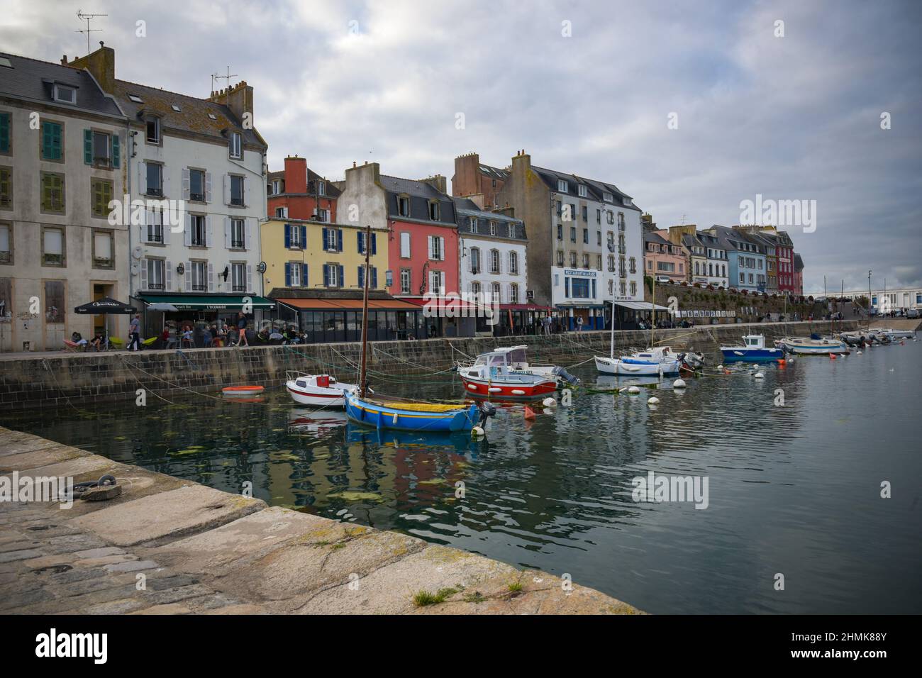view on the harbor of Douarnenez in Finistere in Brittany Stock Photo ...