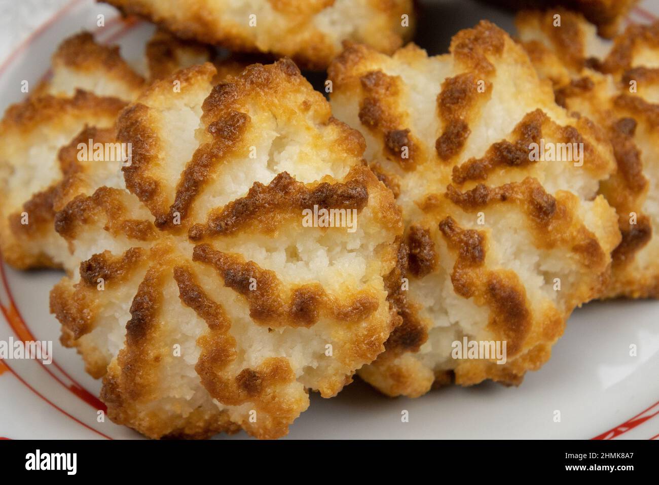 coconut cookie on a plate Stock Photo - Alamy