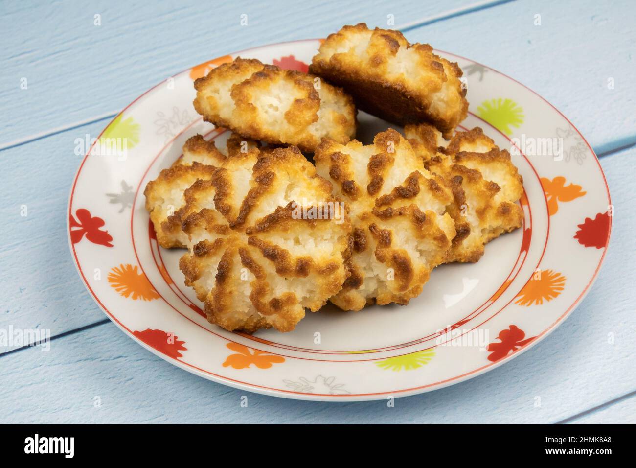 coconut cookie on a plate Stock Photo - Alamy
