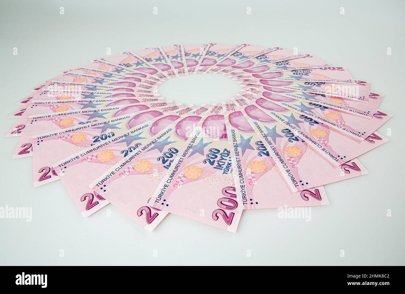 Turkish Lira banknote. 200 Turkish lira isolated on white background ...