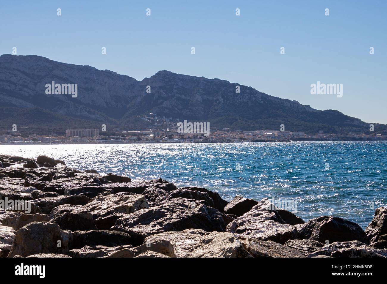 mediterranean sea with sun reflections Stock Photo - Alamy