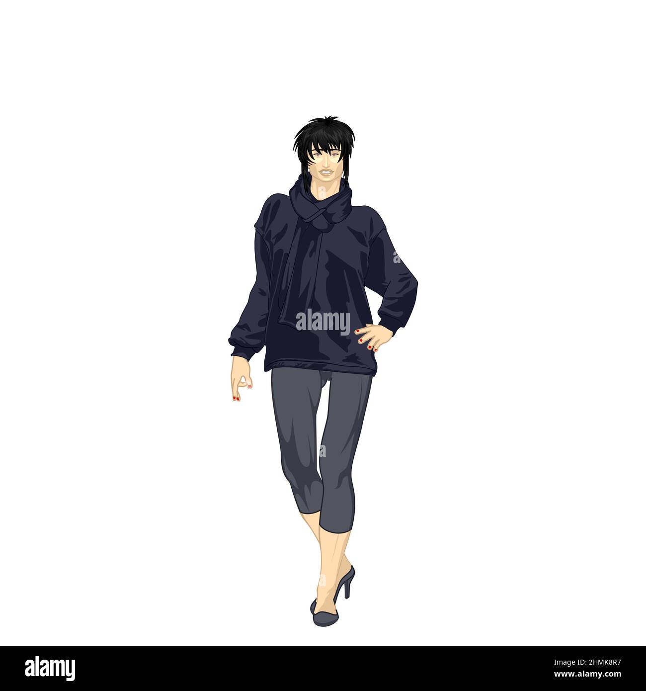 Anime Running Front View