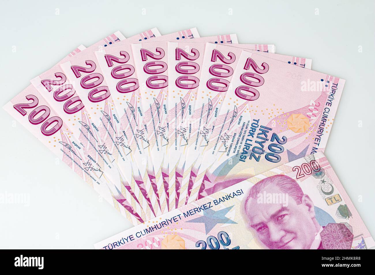 Turkish Lira banknote. 200 Turkish lira isolated on white background ...