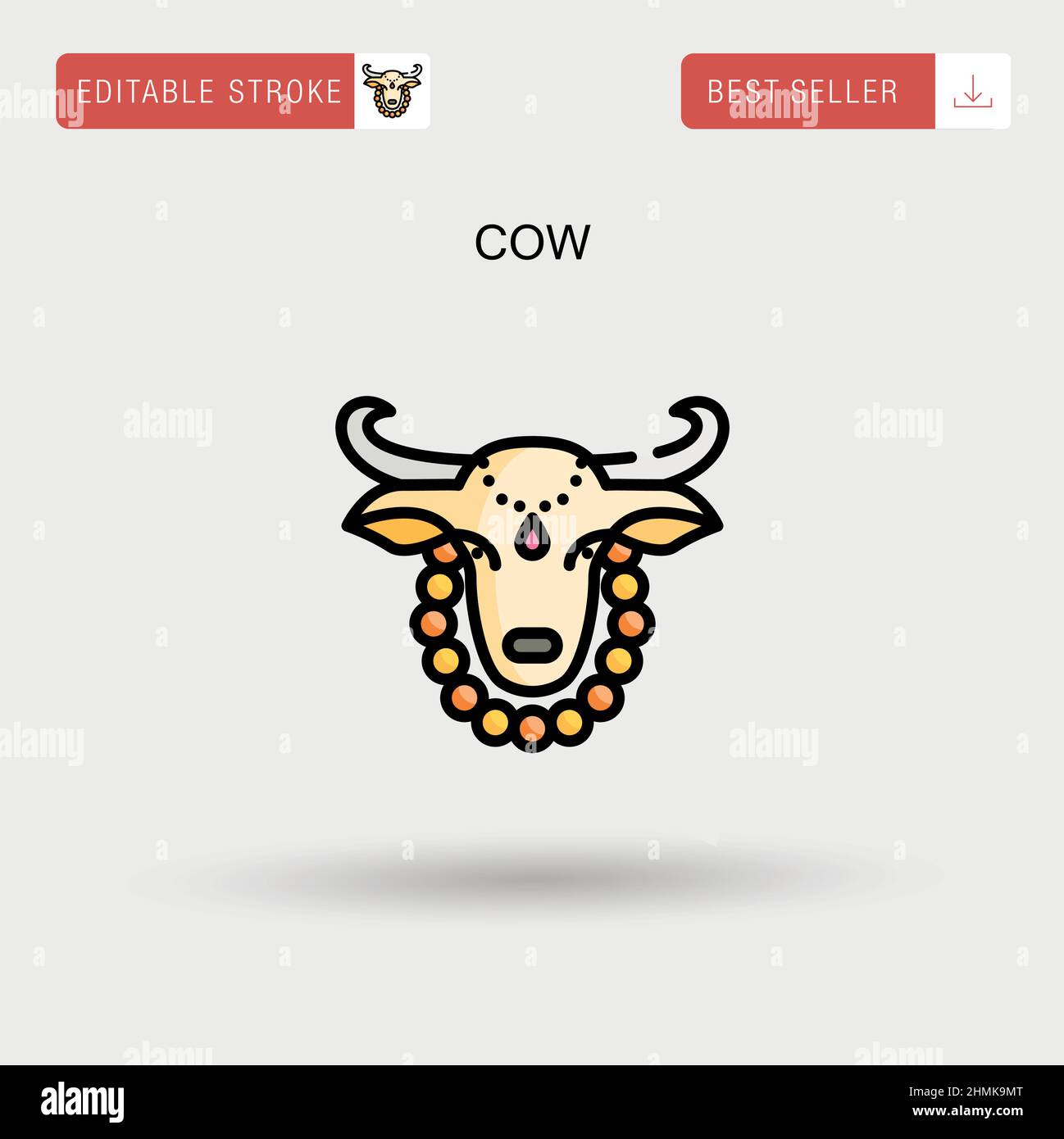 Cow Simple vector icon Stock Vector Image & Art - Alamy
