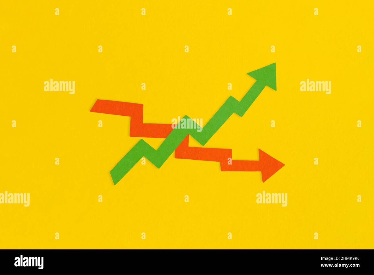 Business growth and decline concept. Financial report with graphs and ...
