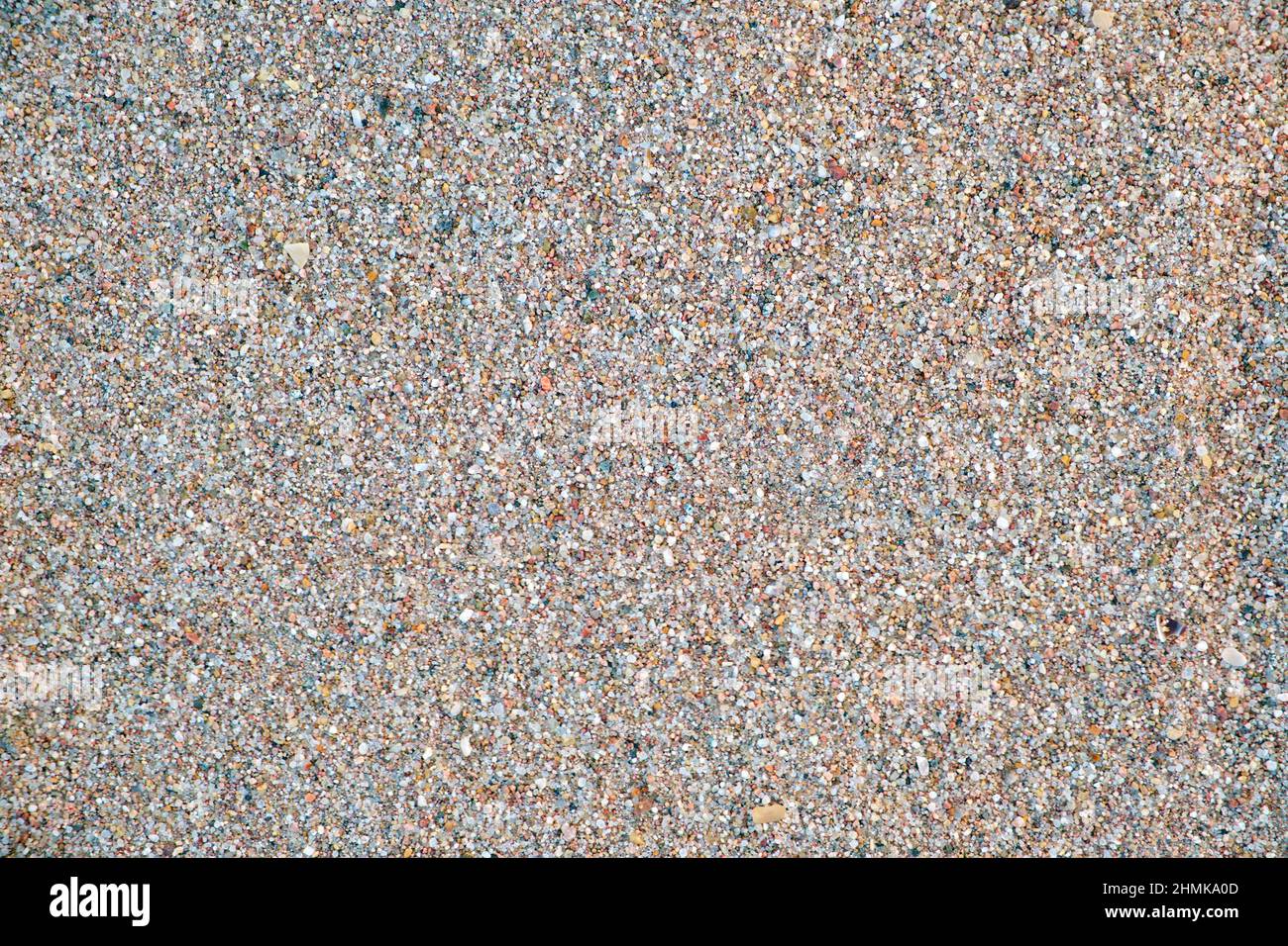 Flat view of clean yellow sand surface covering seaside beach. Sandy ...