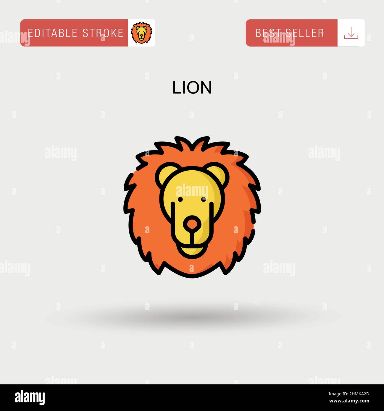 Lion Simple vector icon Stock Vector Image & Art - Alamy