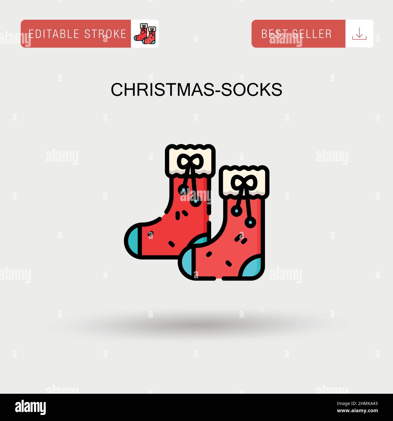 Merry christmas socks icon vector hi-res stock photography and images ...