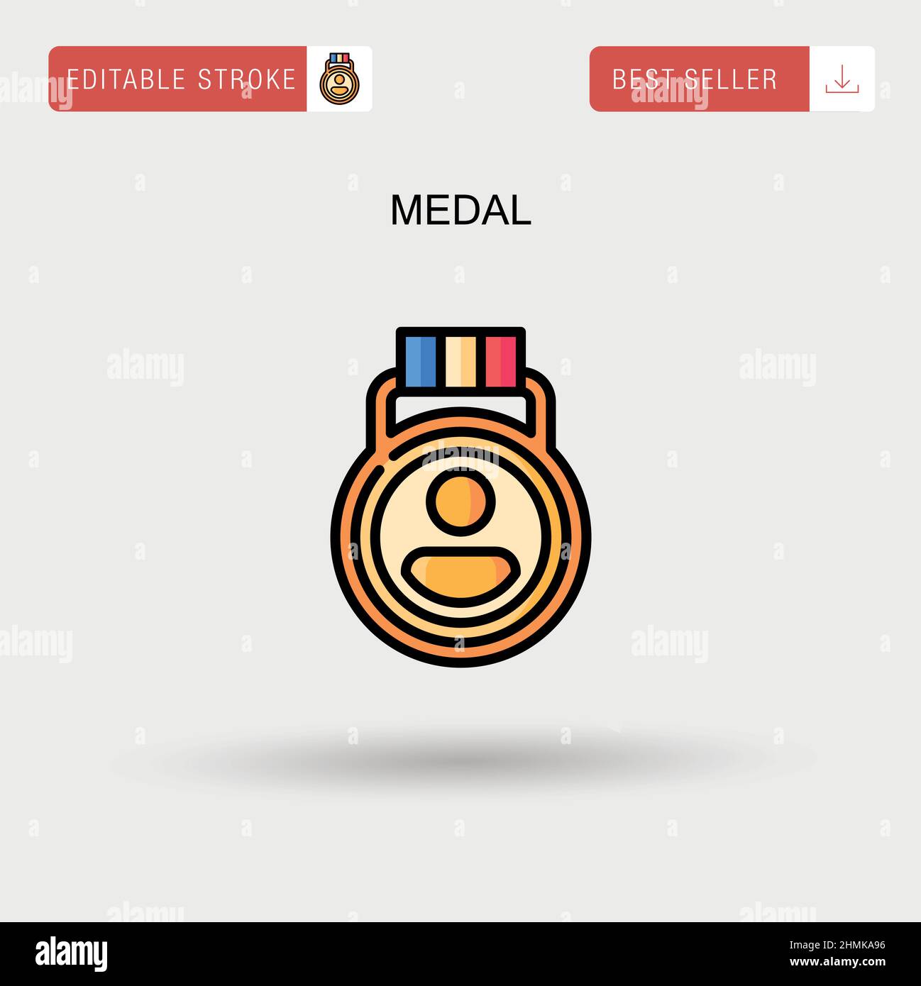Medal ribbon icon simple hi-res stock photography and images - Alamy