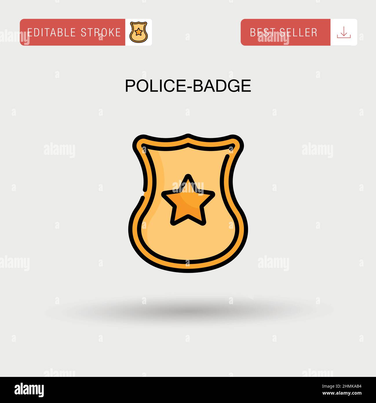 Police-badge Simple vector icon Stock Vector Image & Art - Alamy