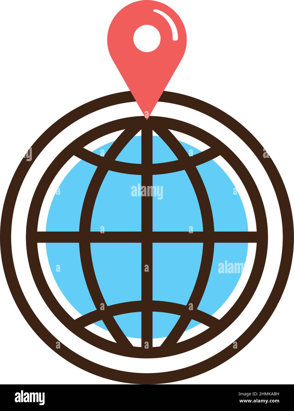 sphere with pin location Stock Vector Image & Art - Alamy