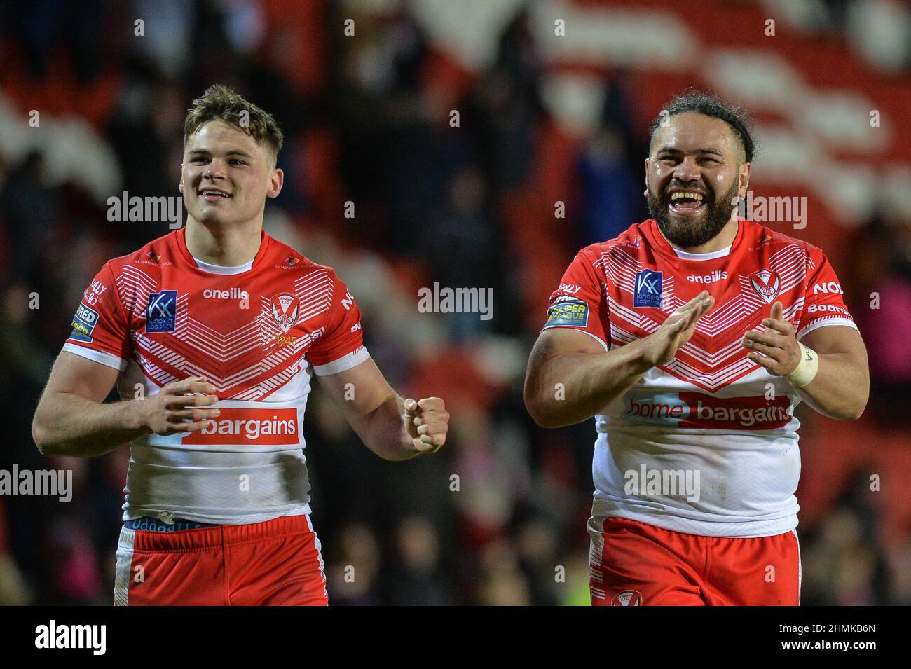 St. Helens, England - 10 February 2022 - Jack Welsby and Konrad Hurrell ...