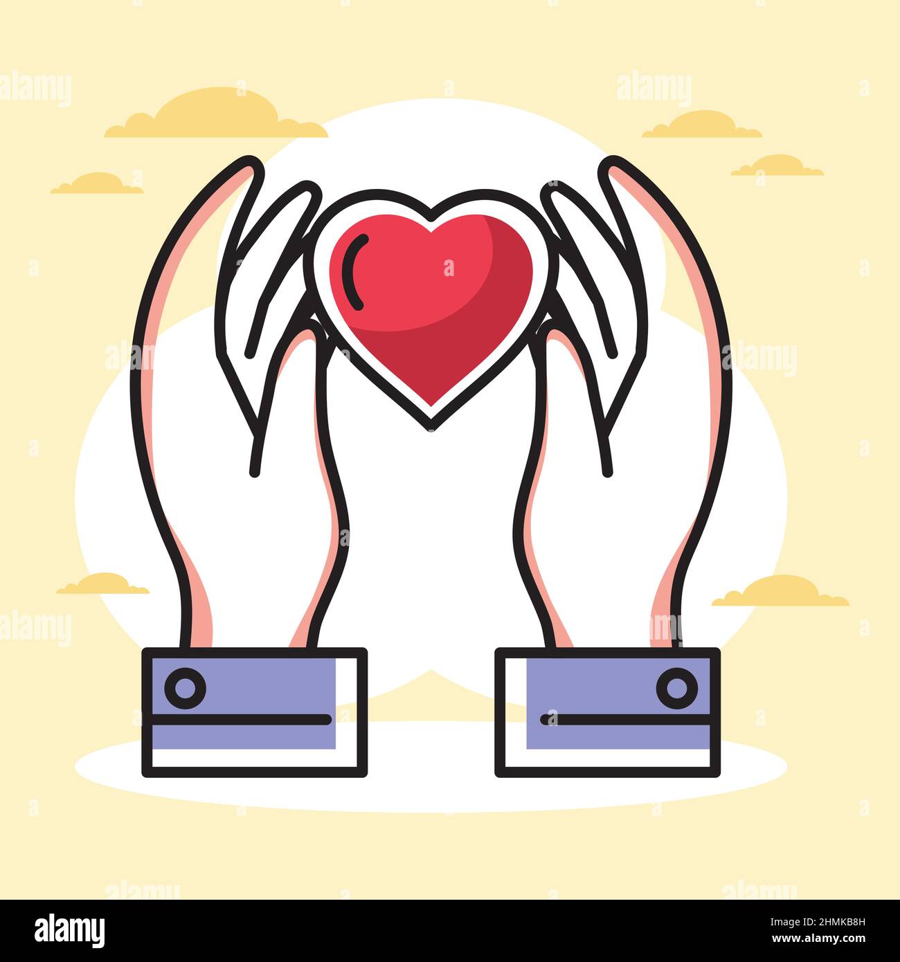 hands and heart Stock Vector Image & Art - Alamy