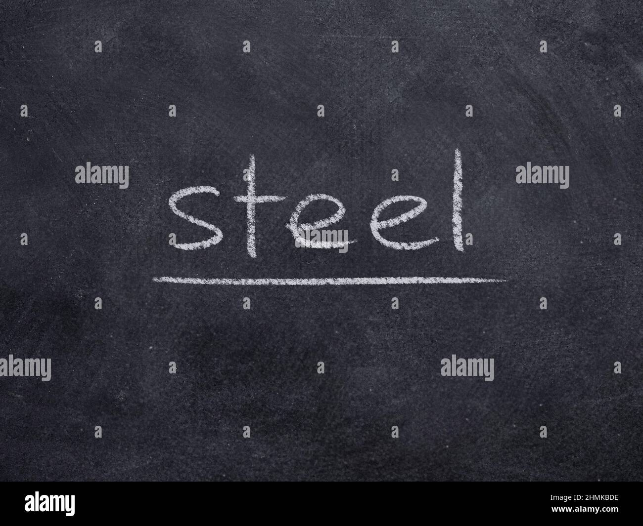 steel concept word on blackboard background Stock Photo - Alamy