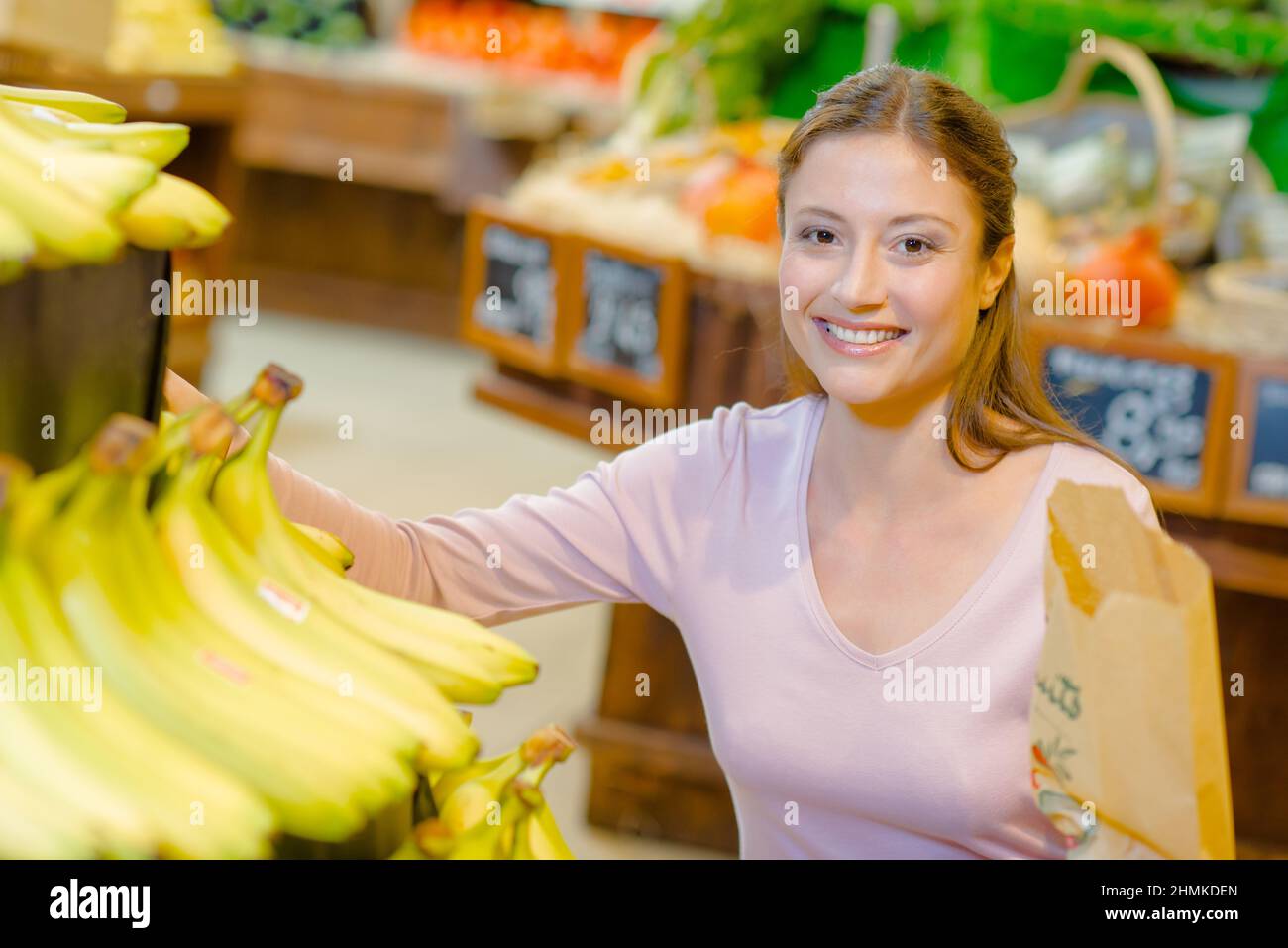 woman and choice of banana Stock Photo - Alamy