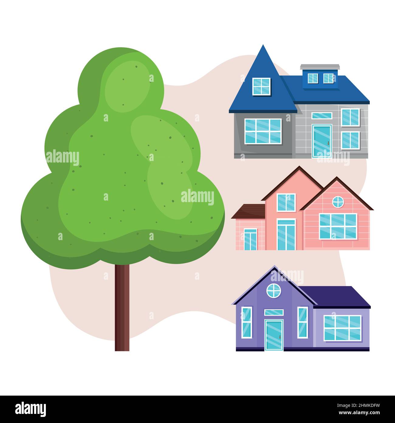 Three facades Stock Vector Images - Alamy