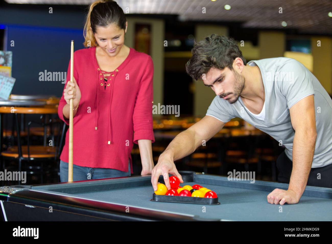 Rack pool balls set up hi-res stock photography and images - Alamy