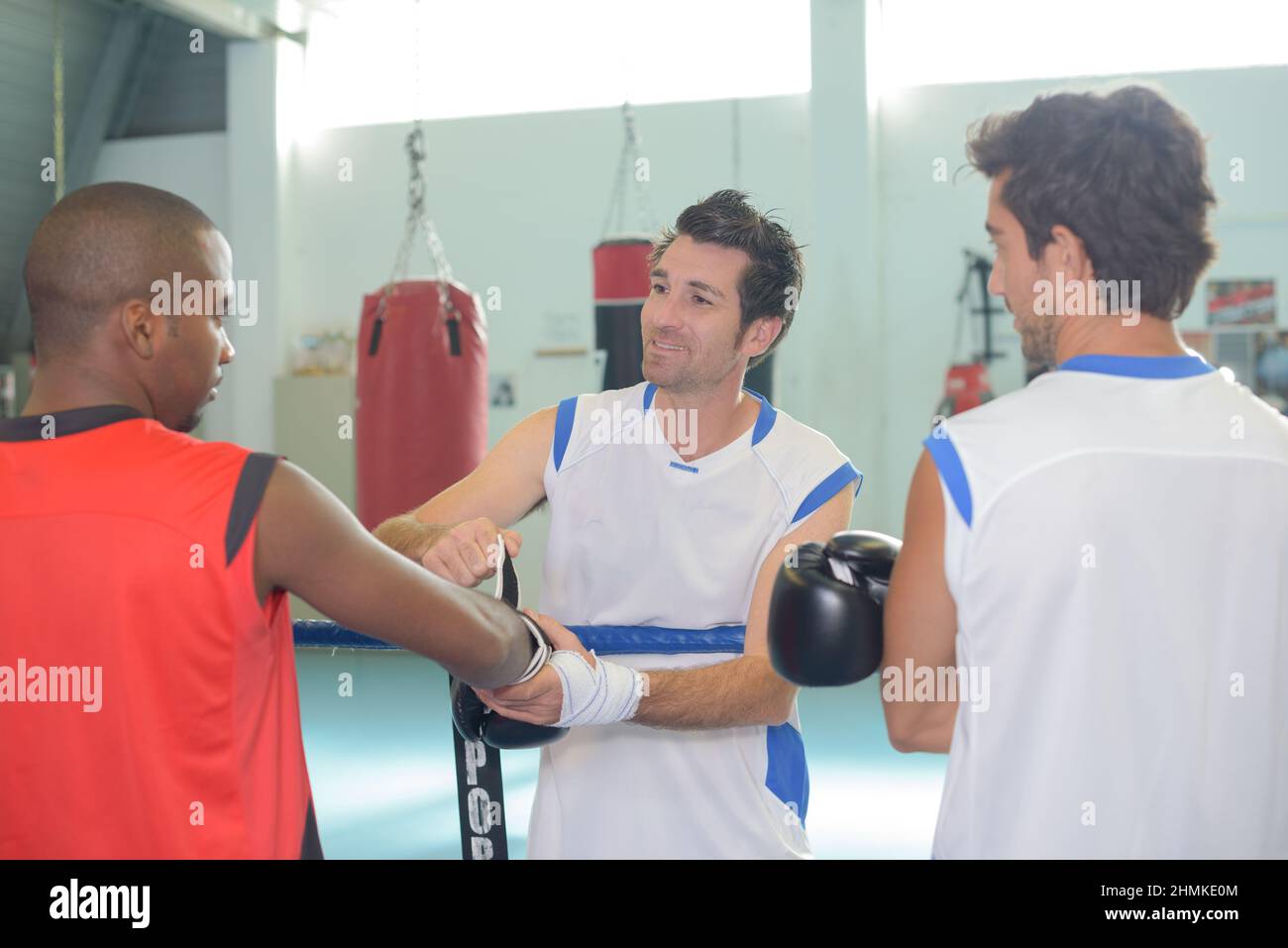 Coach talking boxer boxing ring hi-res stock photography and images - Alamy