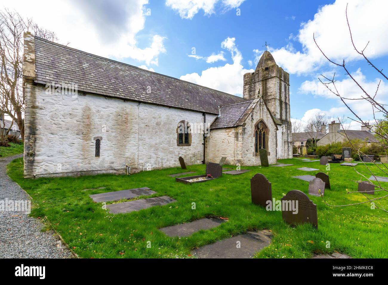 North side of St Mechell's Church, a medieval church in the village of ...