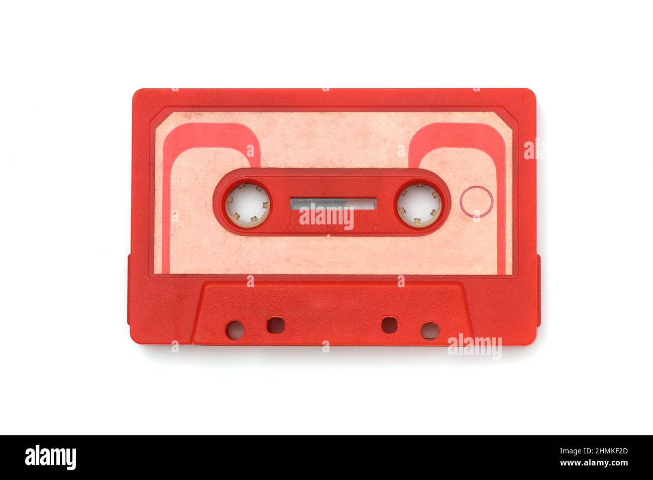 Red Retro Audio Tape isolated on white background. Vintage Red Cassette ...