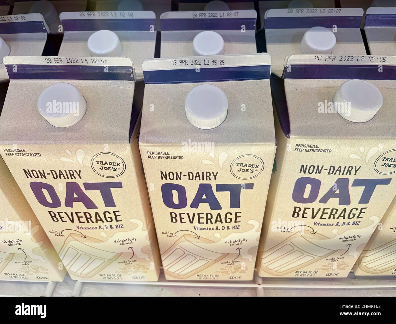 Trader Joe's Non-Dairy Oat Beverage, 2022, NYC, USA Stock Photo - Alamy