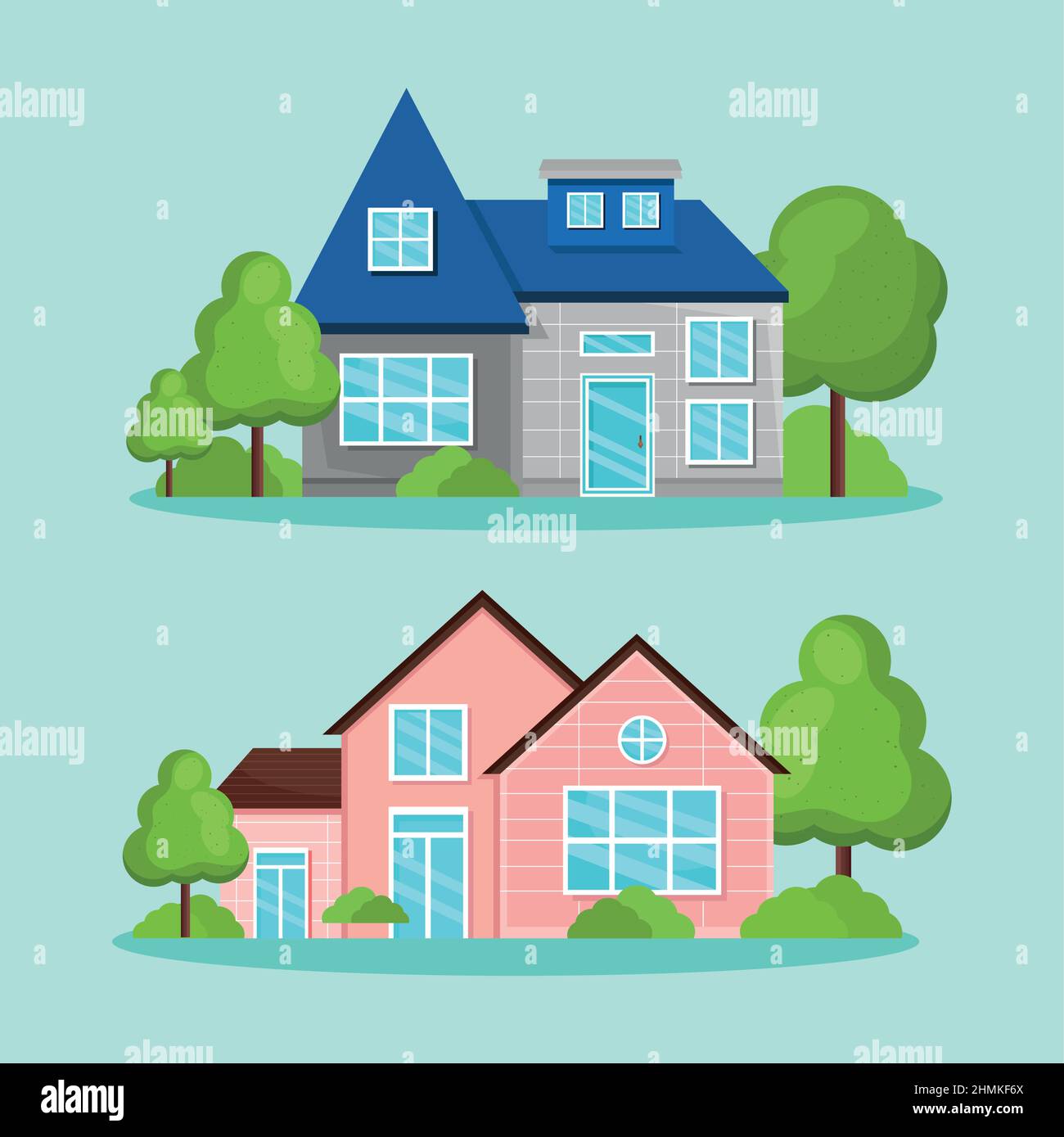Two facades Stock Vector Images - Alamy