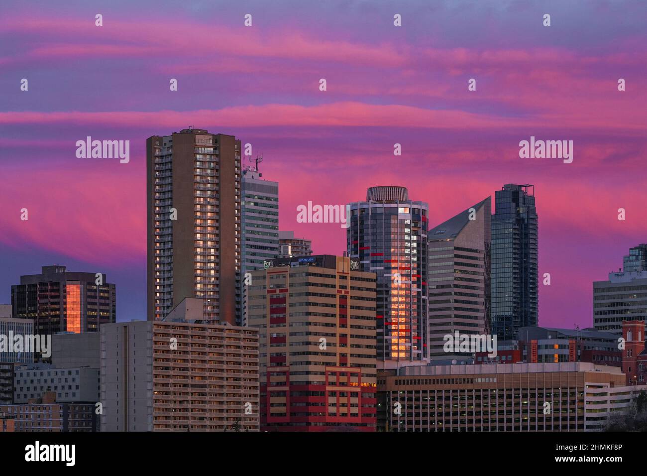 Downtown skyline at dawn, Edmonton, Alberta, Canada Stock Photo - Alamy