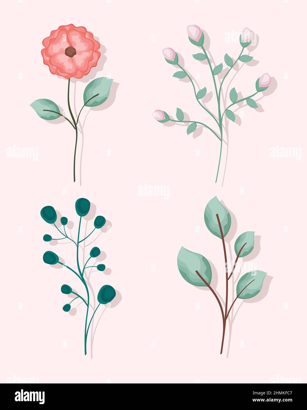 four floral decoration icons Stock Vector Image & Art - Alamy