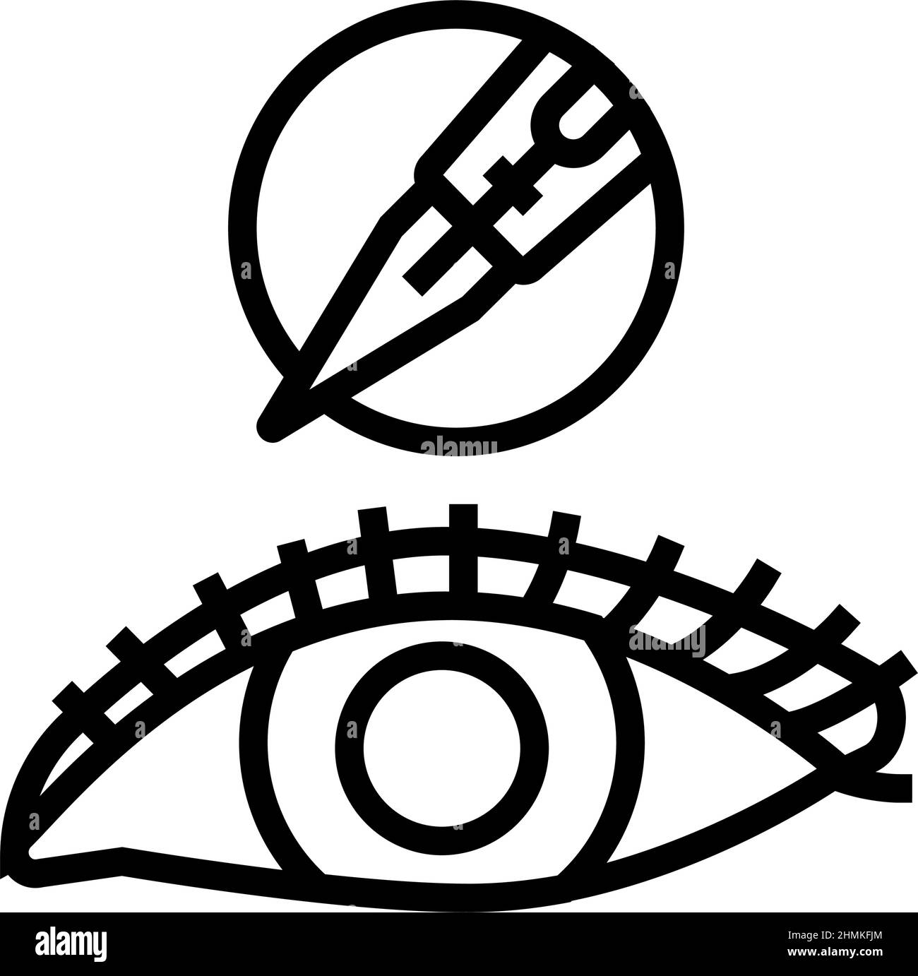eyeliner tattoo line icon vector illustration Stock Vector Image & Art ...