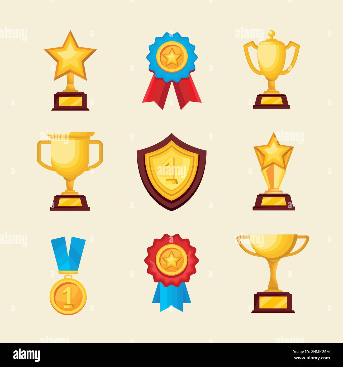 nine golden awards icons Stock Vector Image & Art - Alamy