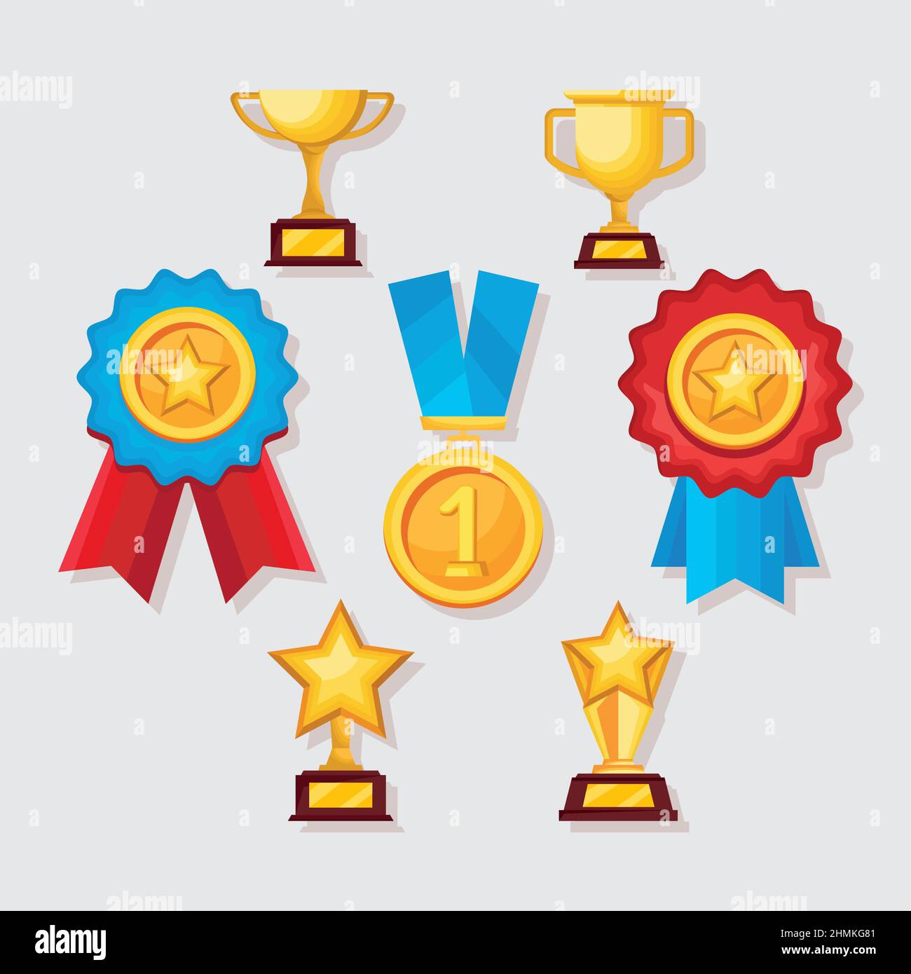 seven golden awards icons Stock Vector Image & Art - Alamy