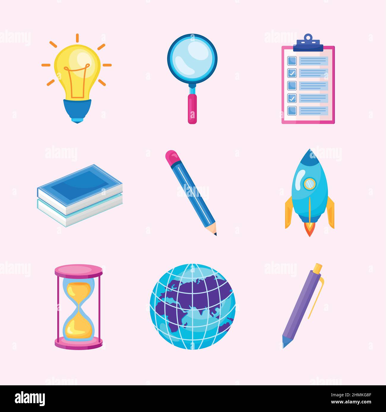 nine knowledge concept icons Stock Vector Image & Art - Alamy