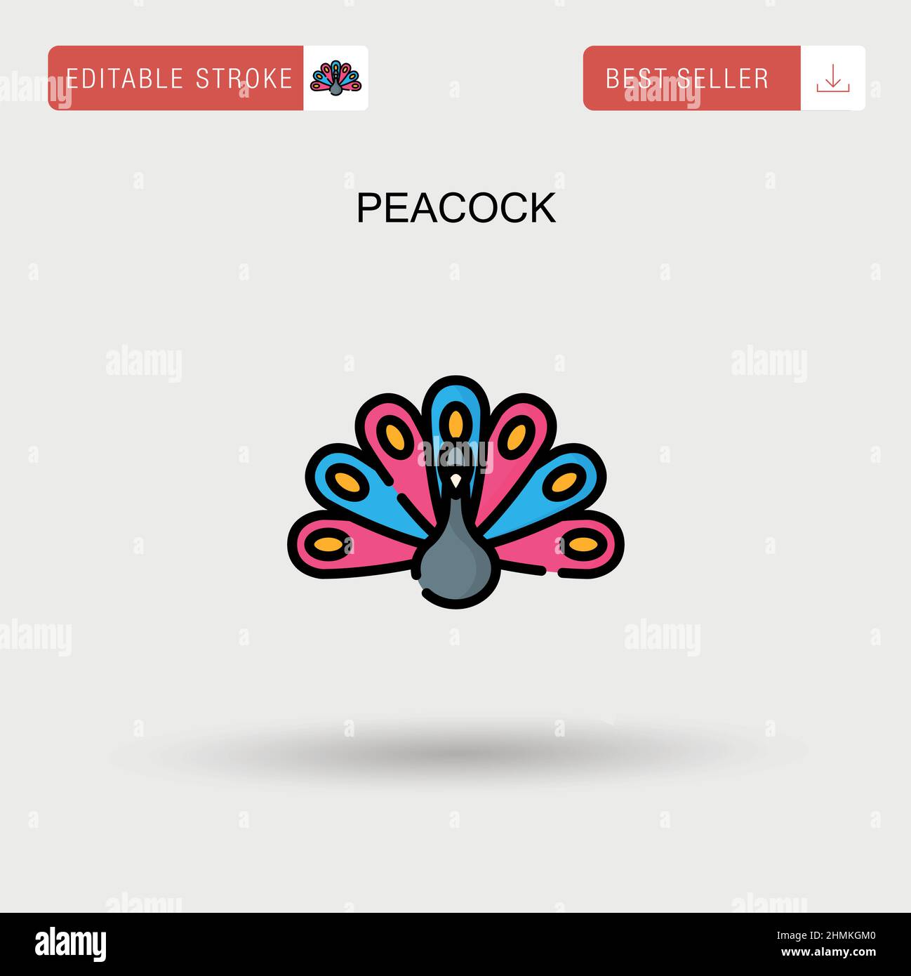 Peacock Simple vector icon Stock Vector Image & Art - Alamy