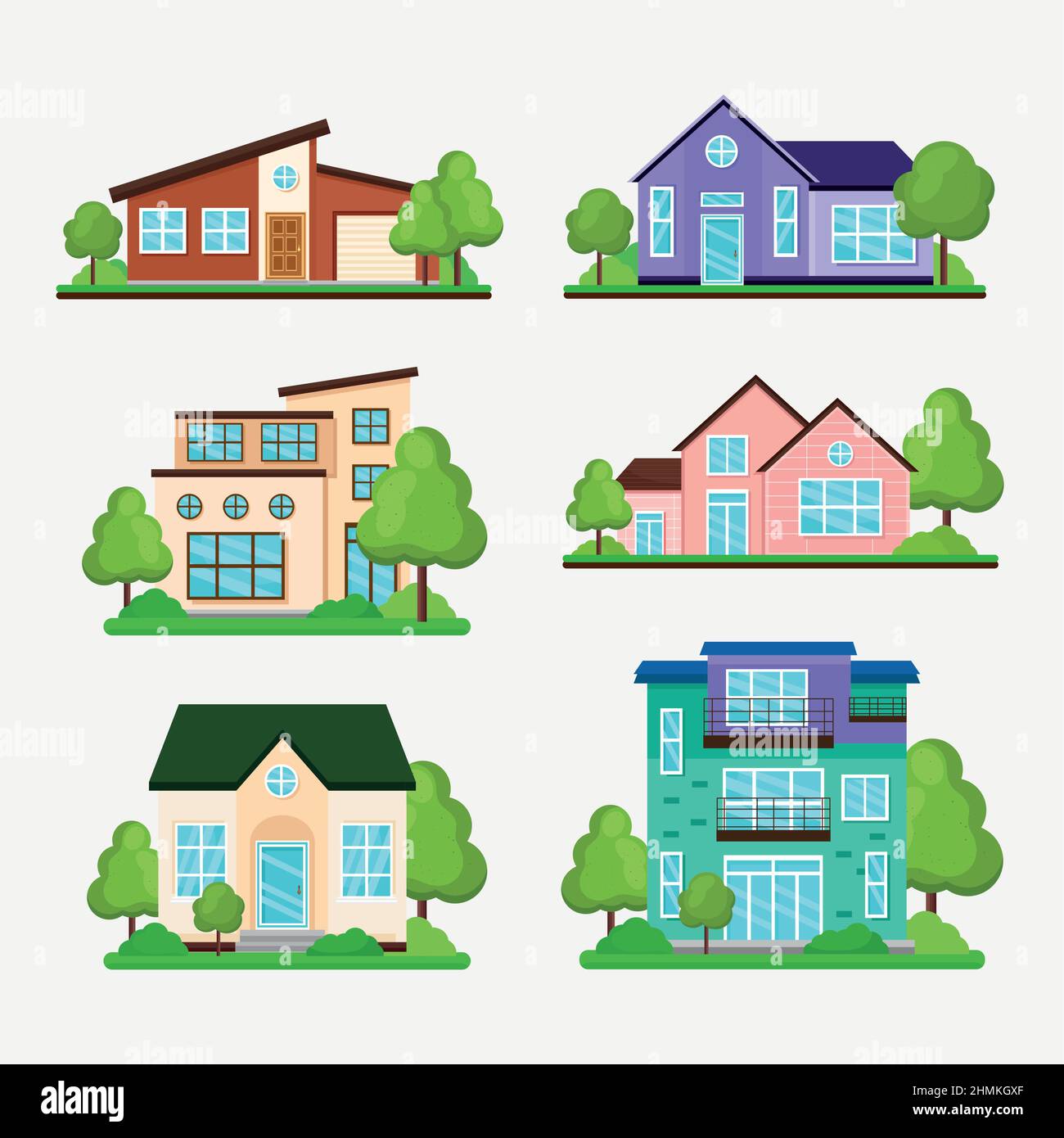 Number six houses Cut Out Stock Images & Pictures - Alamy