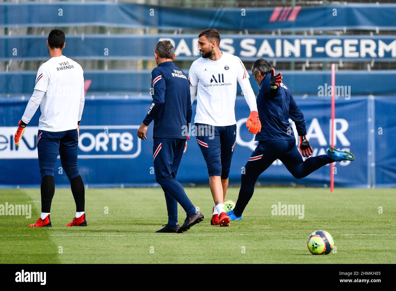 Gianluigi Donnarumma of PSG during a training session at the Camp des ...